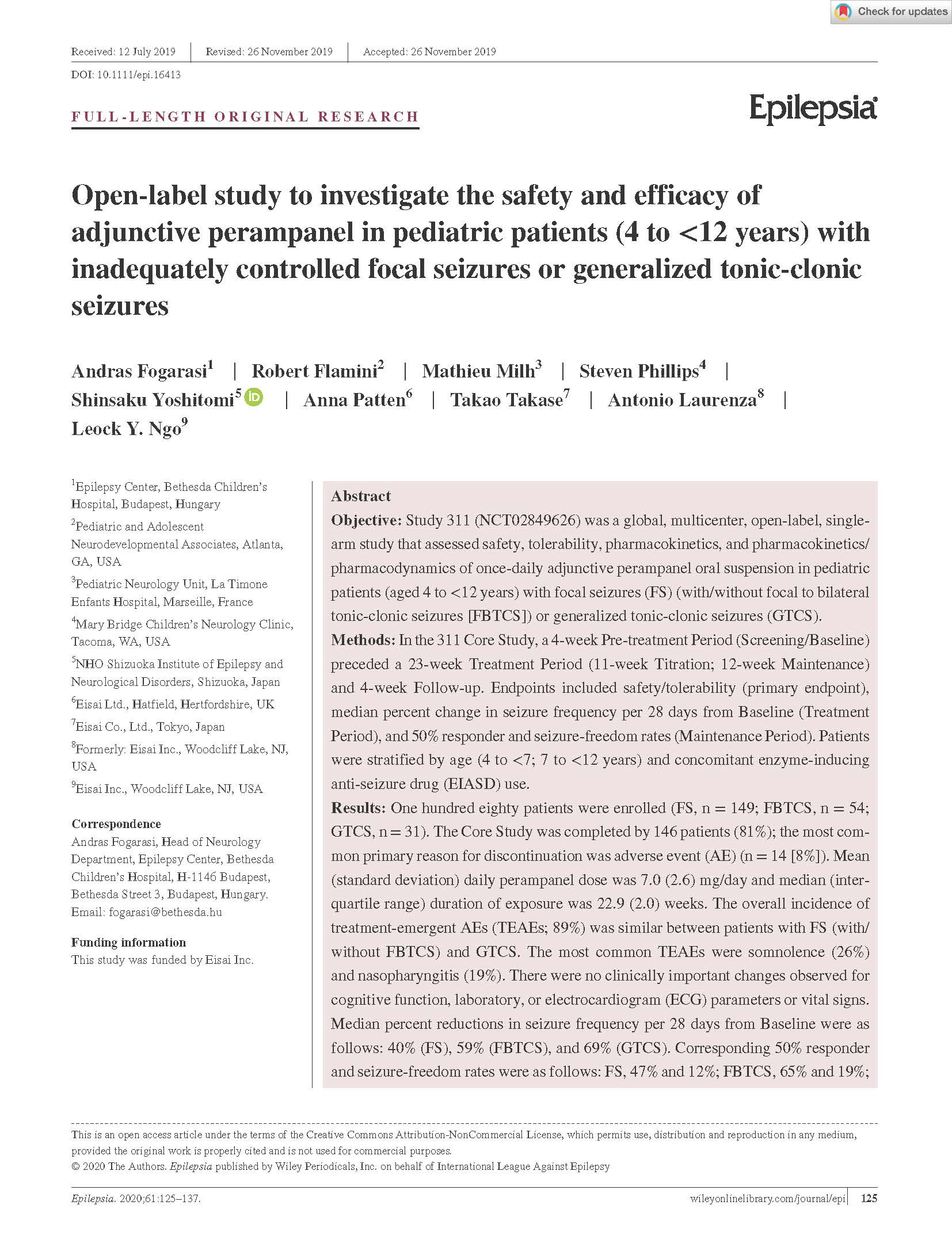 Open-label study to investigate the safety and efficacy of adjunctive ...