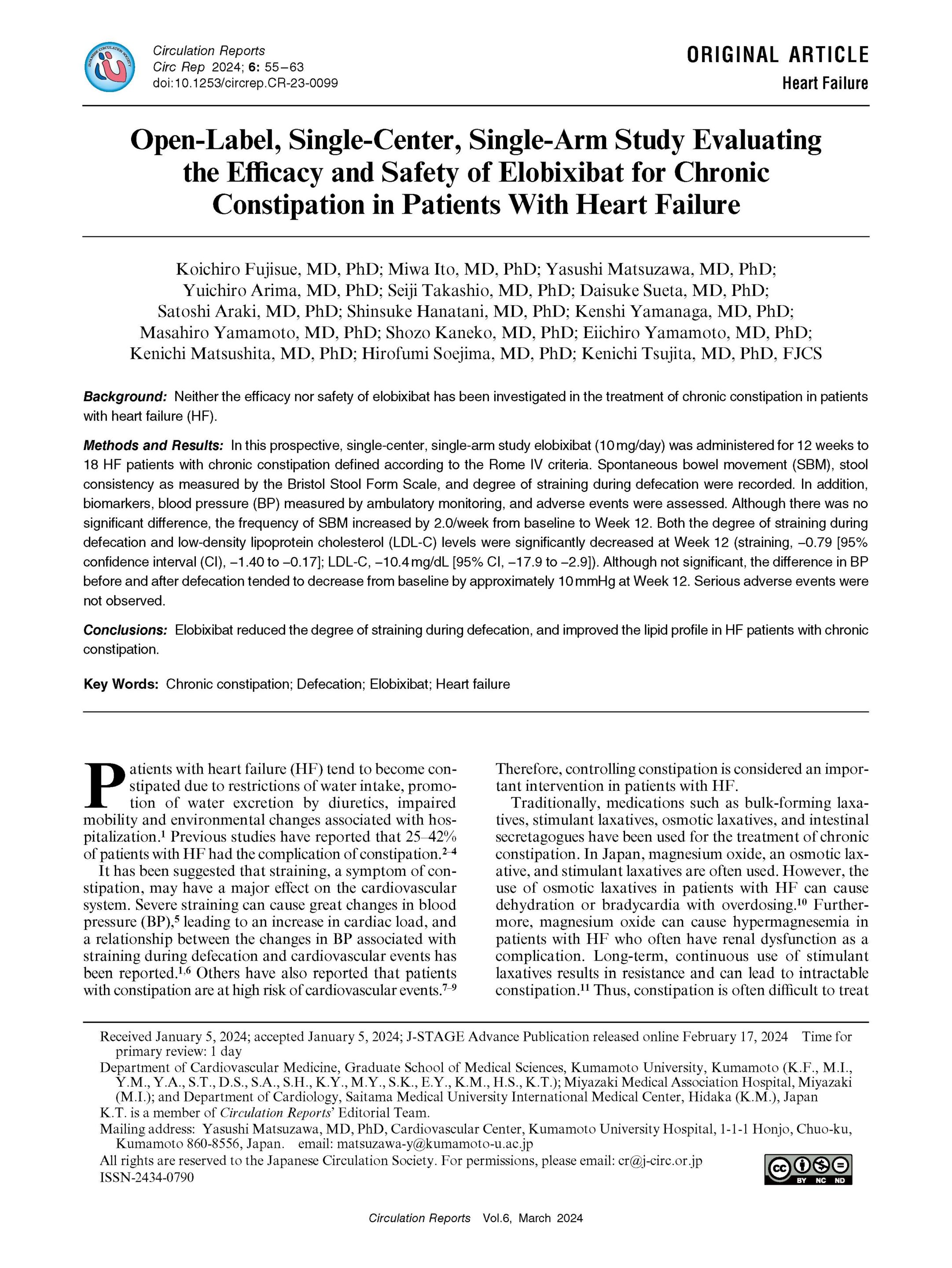 Efficacy and Safety of Elobixibat for Chronic Constipation in Patients ...