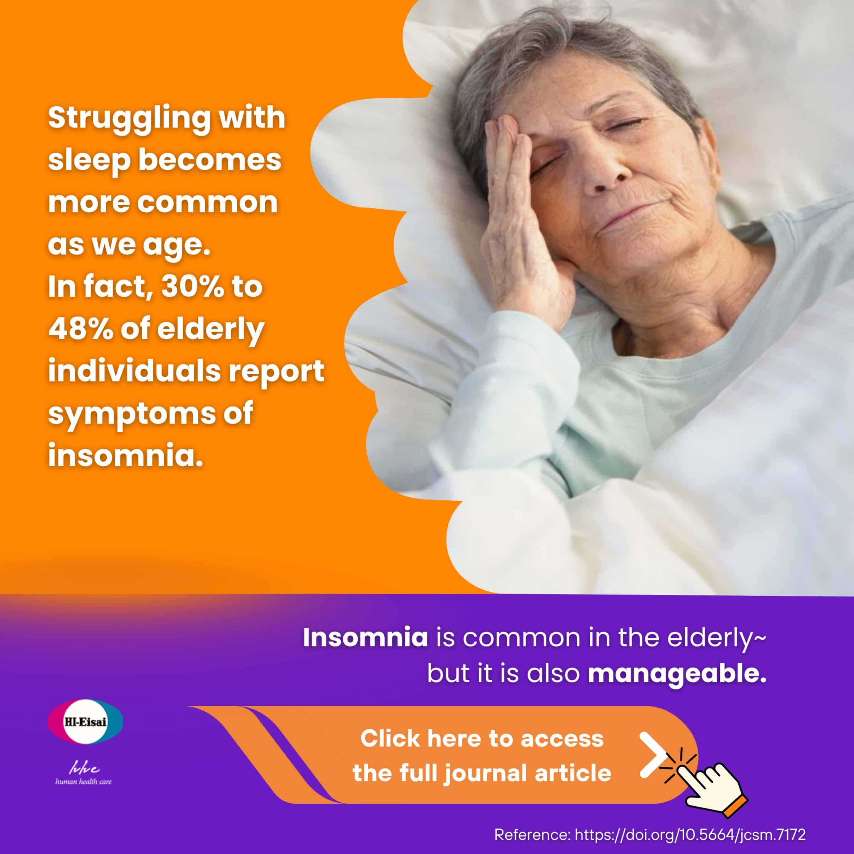 Insomnia is Common in Elderly - HI-Eisai Pharmaceutical Inc.